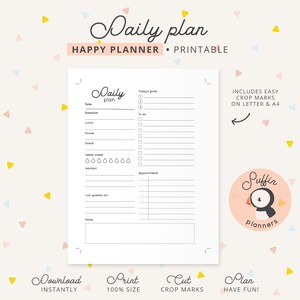 Happy Planner Daily Pages Printable, Daily Plan Page, Happy Planner ...