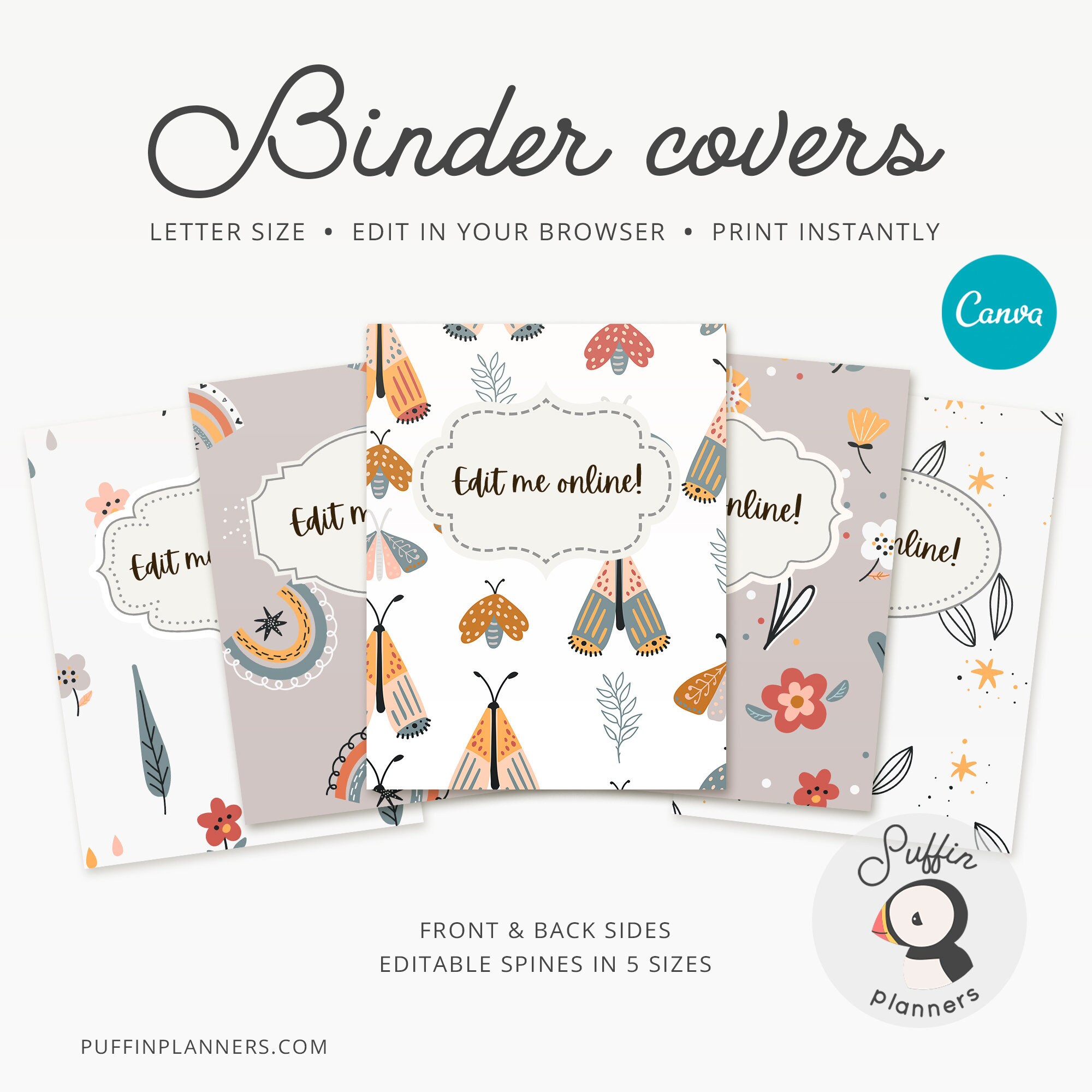 Paper Canva Teacher Binder Binder cover printable editable Inserts ...