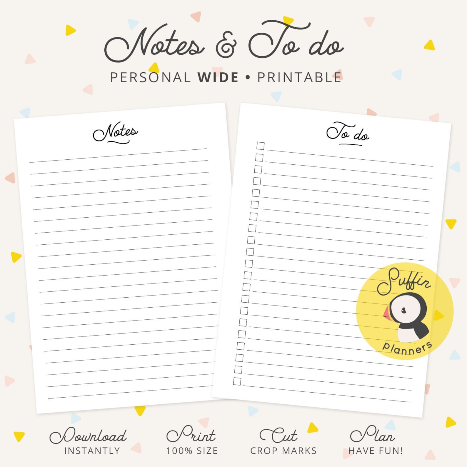 Personal Wide Ring Printable, Personal Wide Inserts, Personal Wide Ring ...