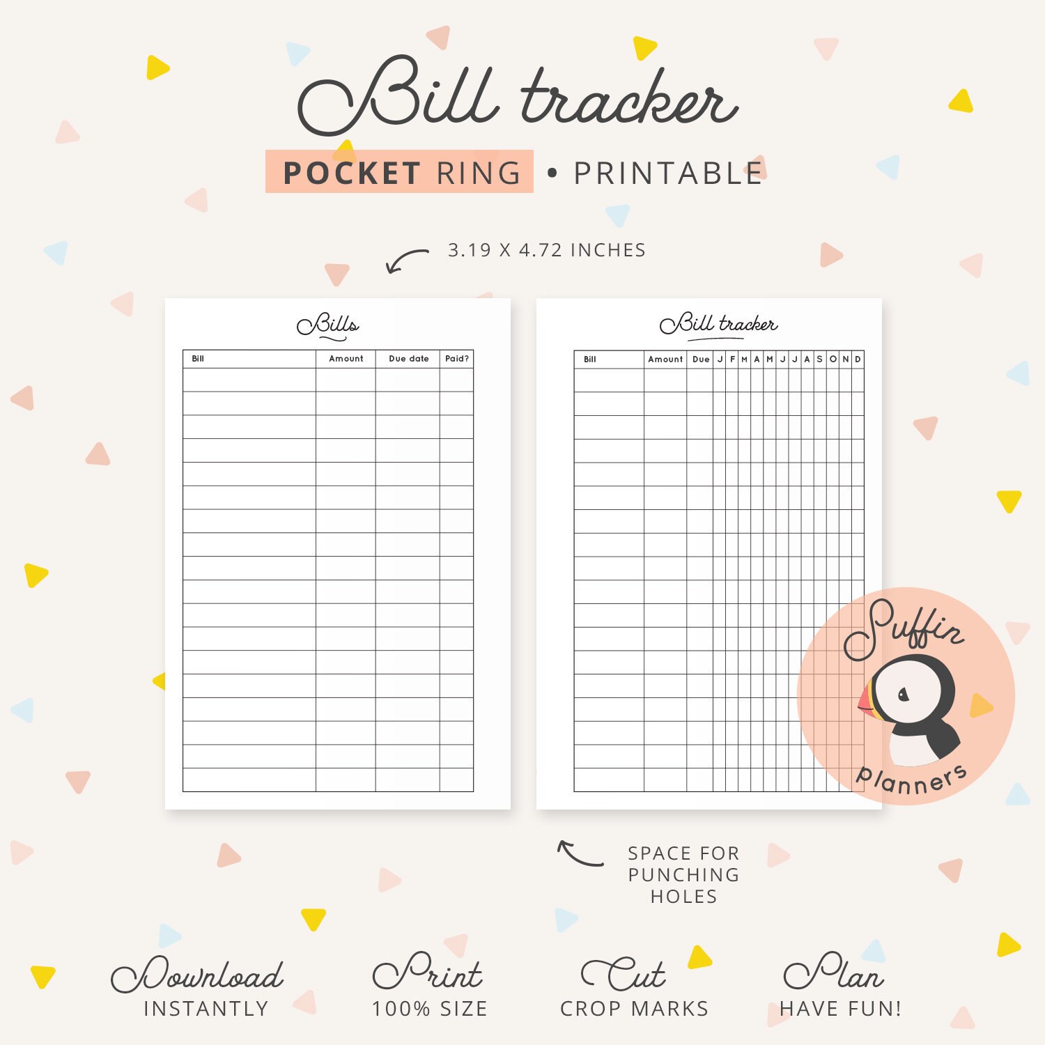Bill Pay Checklist, Bills Pocket Planner Inserts Printable, Bills ...