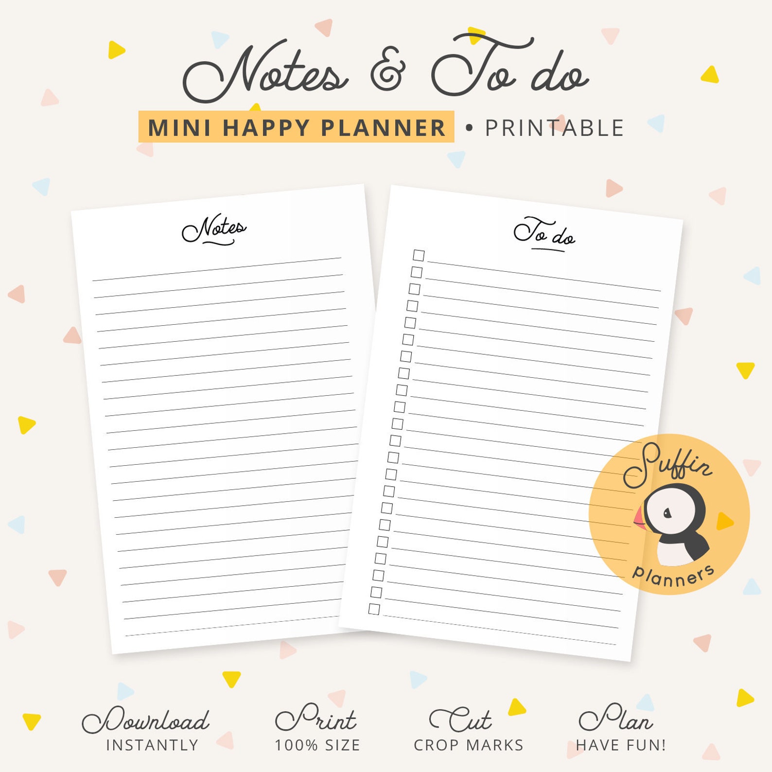 Mini Happy Planner Printable Notes Printable Mini Happy - Etsy