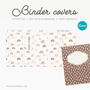 Binder Cover Printable Editable, Canva, Binder Insert, Planner Cover ...