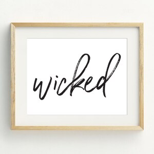 Wicked Print, Halloween Wall Art, Instant Download Printable Art, Witch ...
