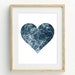 Blue Marble Heart Print, Marble Wall Art, Instant Download Printable ...