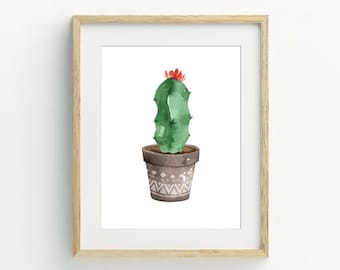 Watercolor Cactus Wall Art Watercolor Cactus Printable Art, Cactus Art ...
