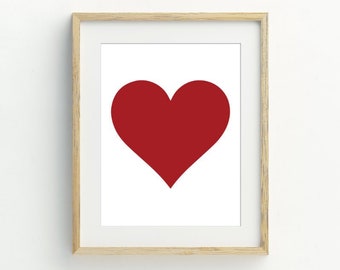 Red Heart Art Print | Etsy