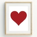 Red Heart Print Heart Printable Wall Art Heart Poster - Etsy