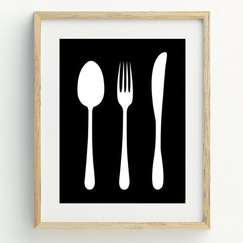 Utensils Print Kitchen Wall Art Kitchen Printable Digital | Etsy