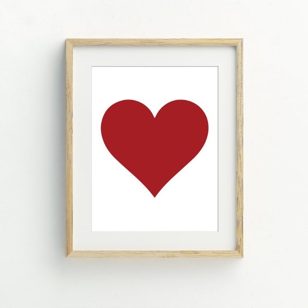 Red Heart Print - Etsy