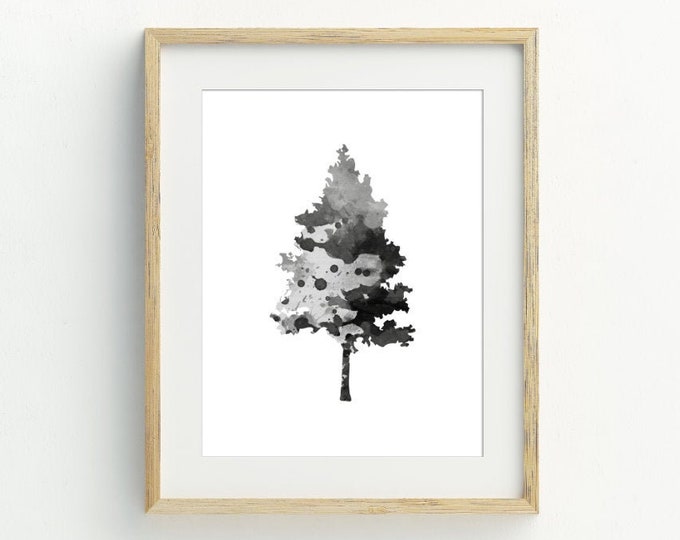 Tree Print Black and White Tree Printable Art Minimalist - Etsy