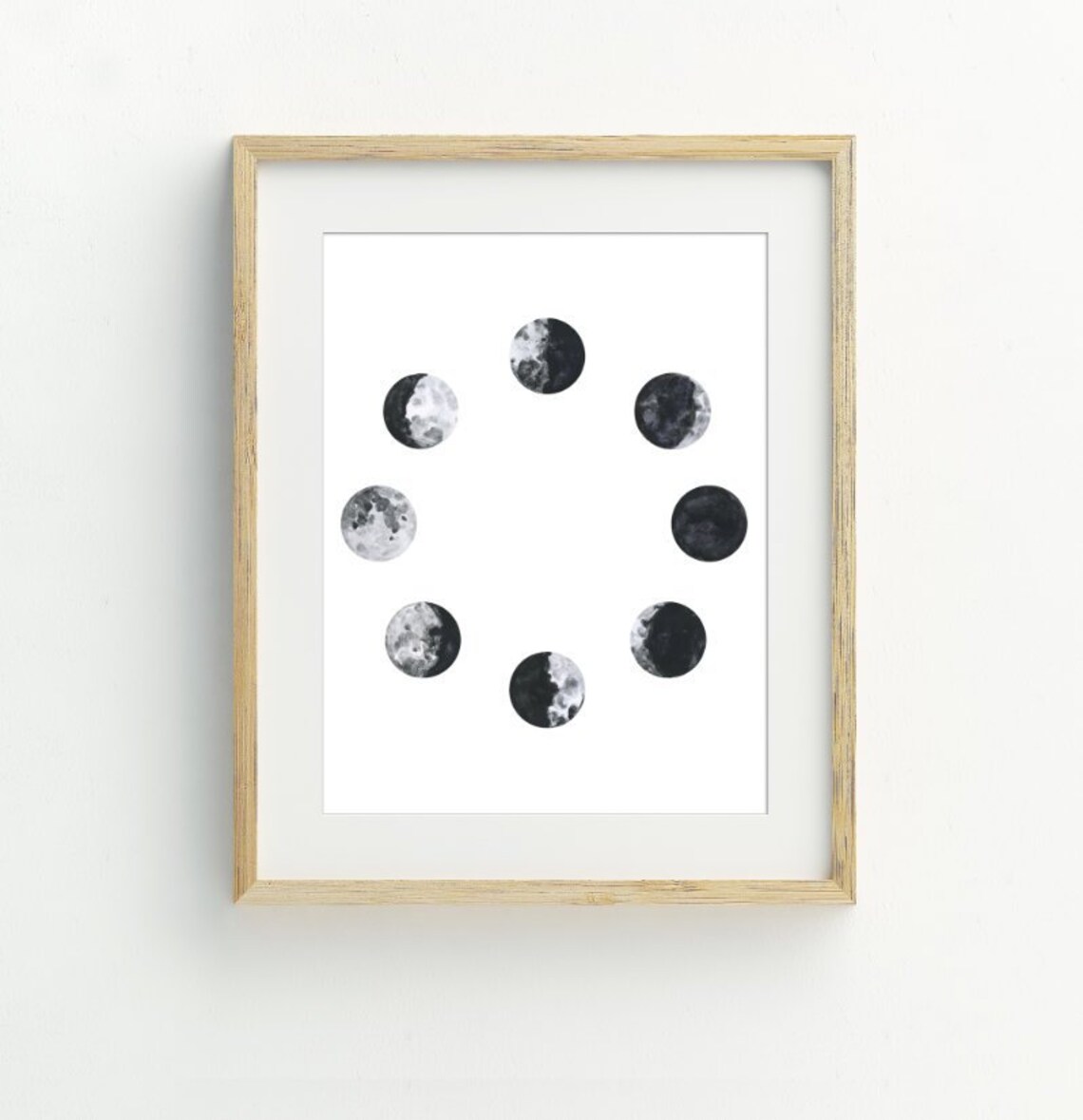 Moon Phases Art Print, Moon Wall Art, Moon Printable, Celestial Wall ...