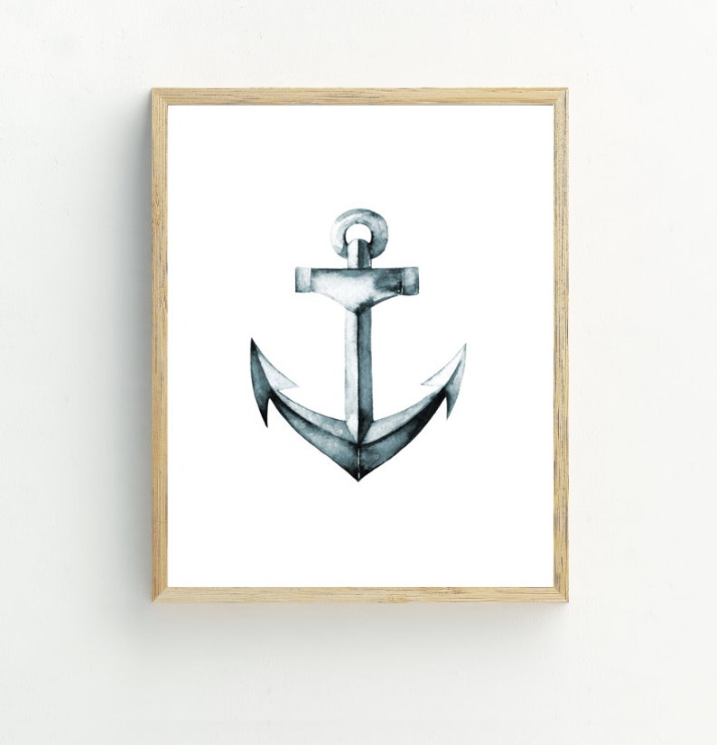 Anchor print Anchor wall art printable beach decor coastal | Etsy