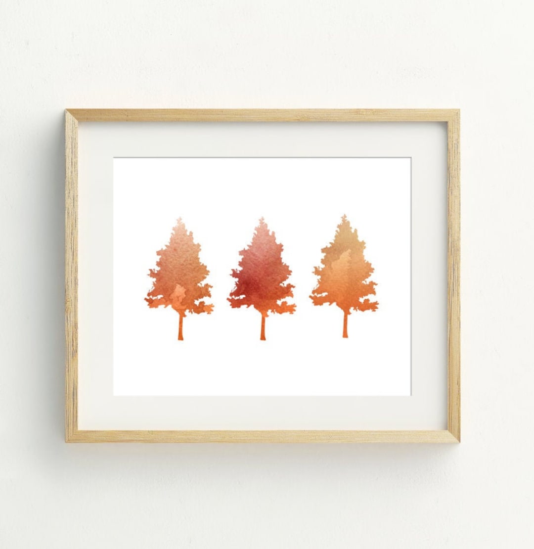 Tree Print, Autumn Trees Printable, Minimalist Tree Wall Decor, Fall ...
