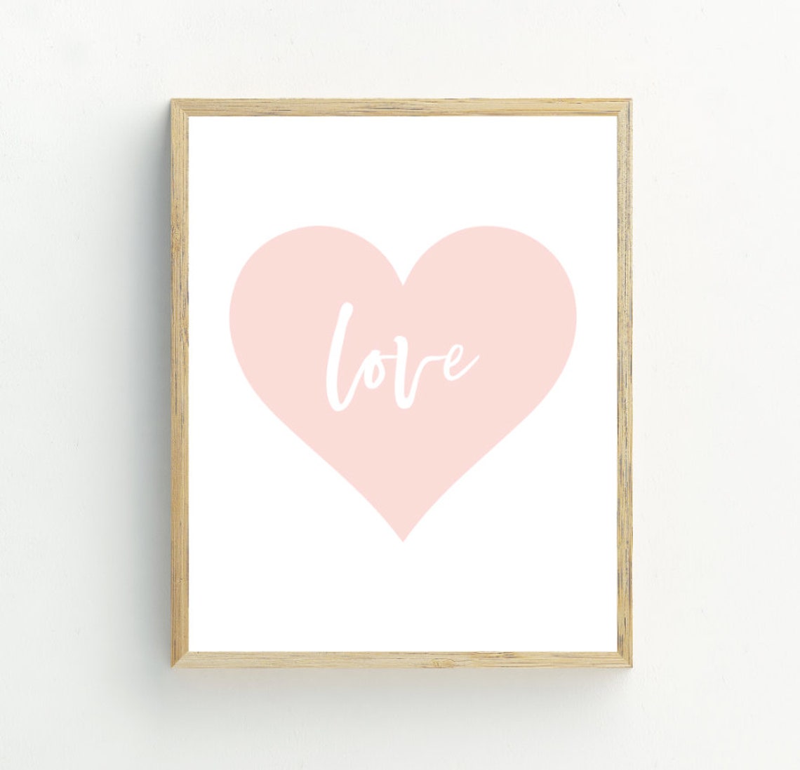 Blush Pink Heart Printable Wall Art Heart Poster Valentines - Etsy Canada