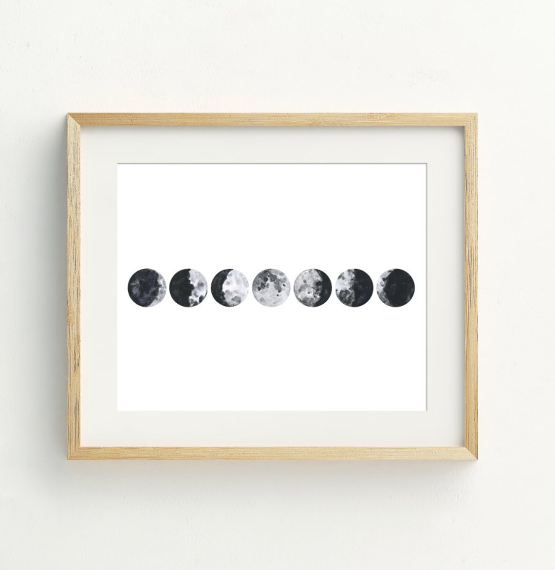 Moon Phases Art Print Moon Wall Art Moon Printable | Etsy
