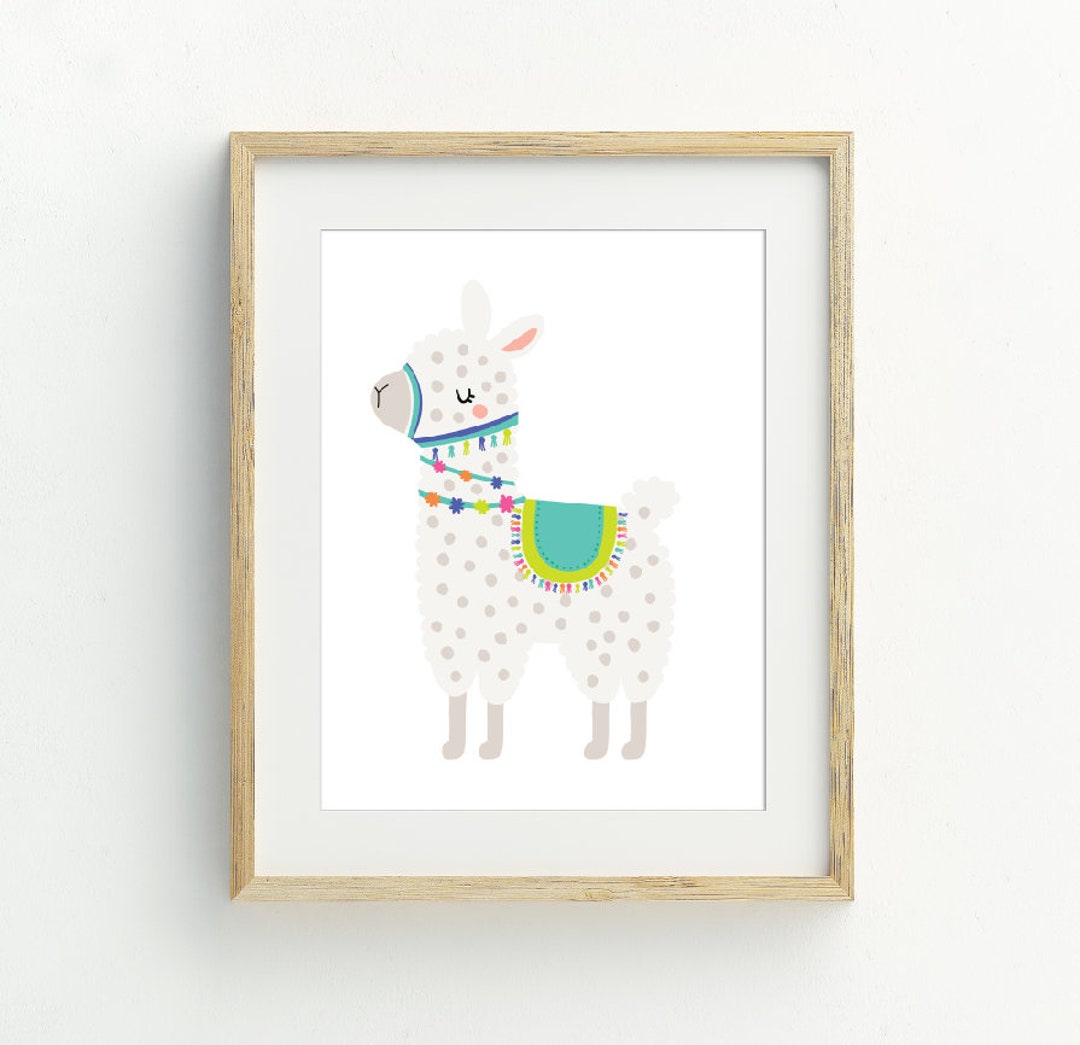 Llama Prints, Llama Wall Art, Kids Bedroom Decor, Nursery Decor, Llama ...