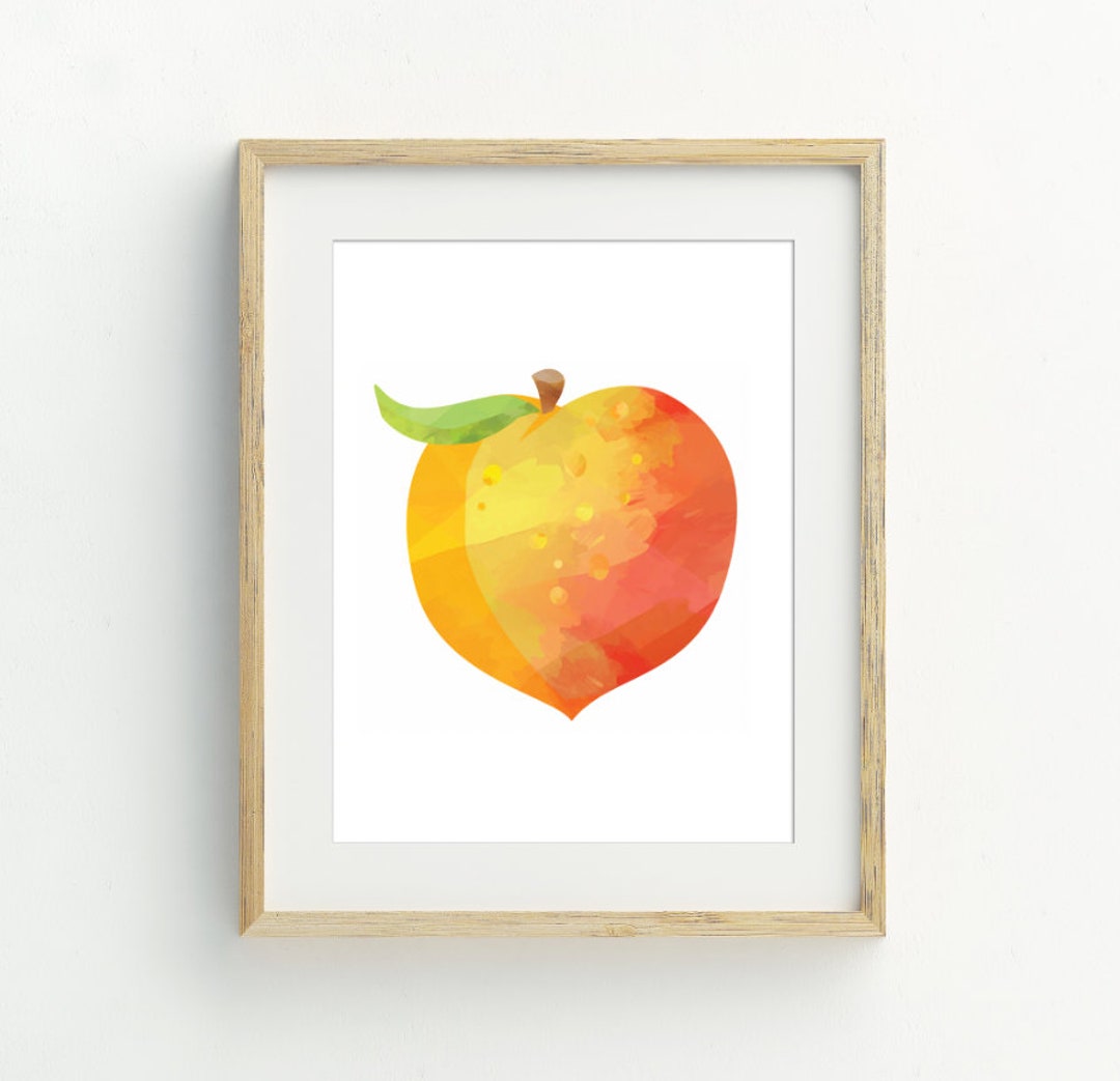 Peach Print, Kitchen Wall Art, Peach Fruit Printable Digital Download ...