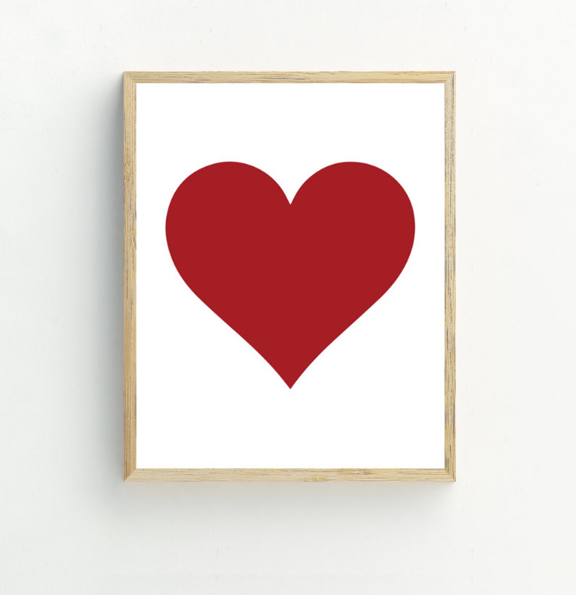 Red Heart Print Heart Printable Wall Art Heart Poster - Etsy