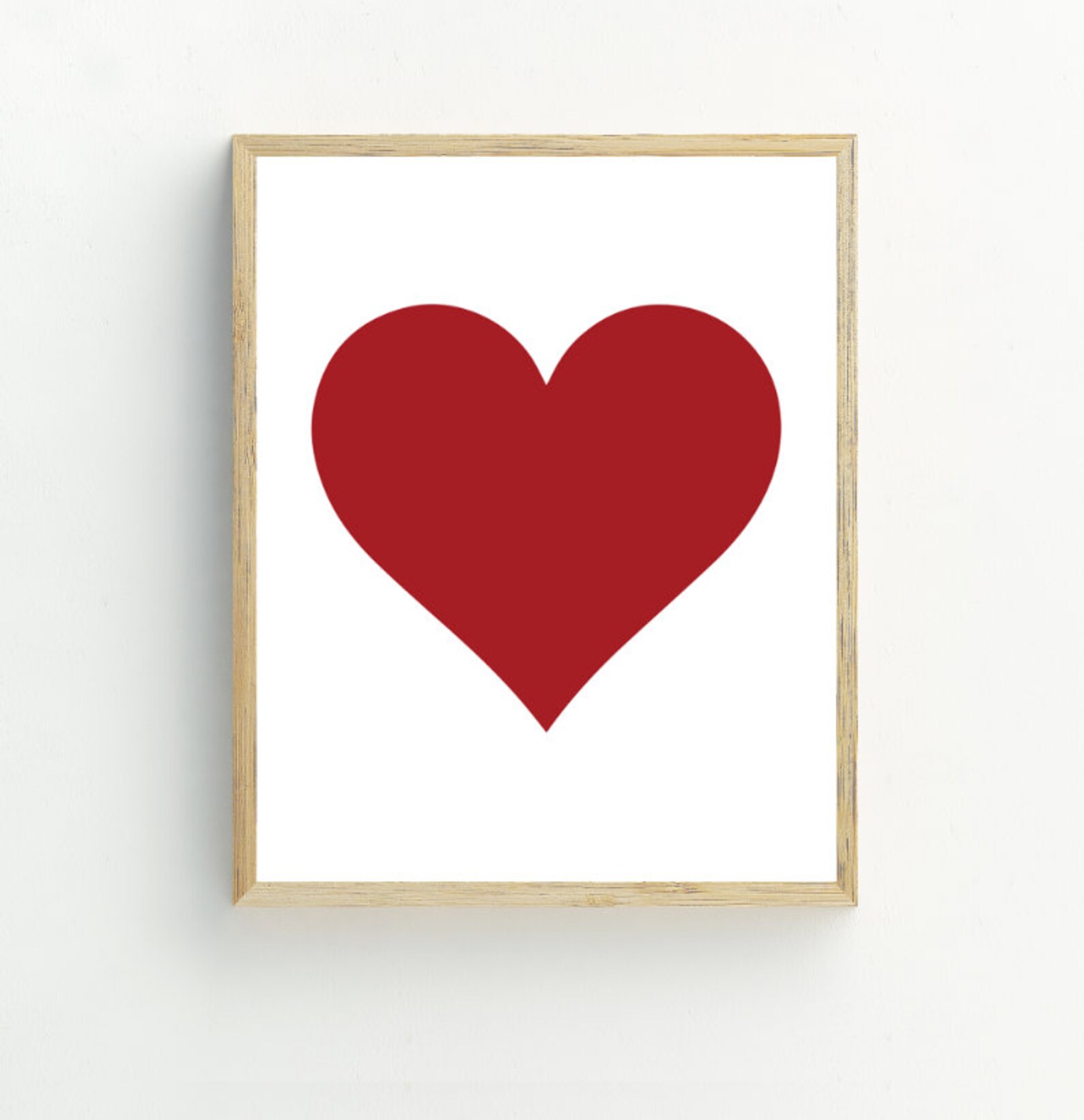 Red Heart Print, Heart Printable Wall Art, Heart Poster, Valentines Day ...
