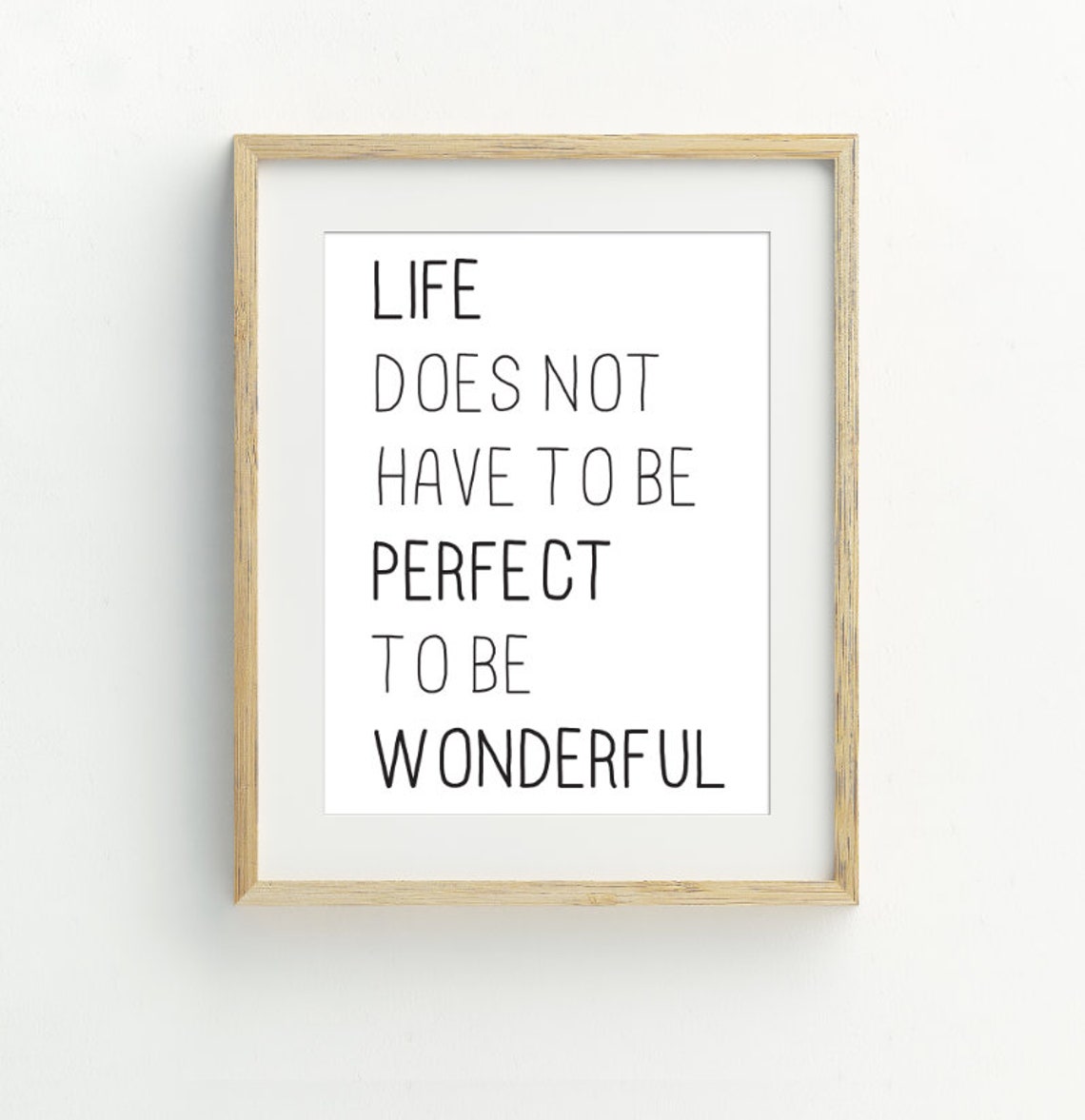 Life Does Not Have to Be Perfect to Be Wonderful Wall Art - Etsy
