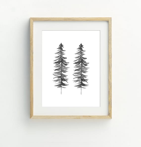Black and White Tree Print Minimalist Tree Wall Decor - Etsy Canada