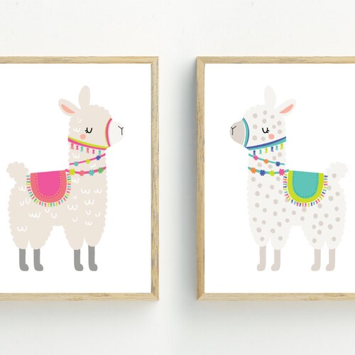 Llama Nursery Wall Decor Llama Girl Bedroom Wall Art Llama - Etsy
