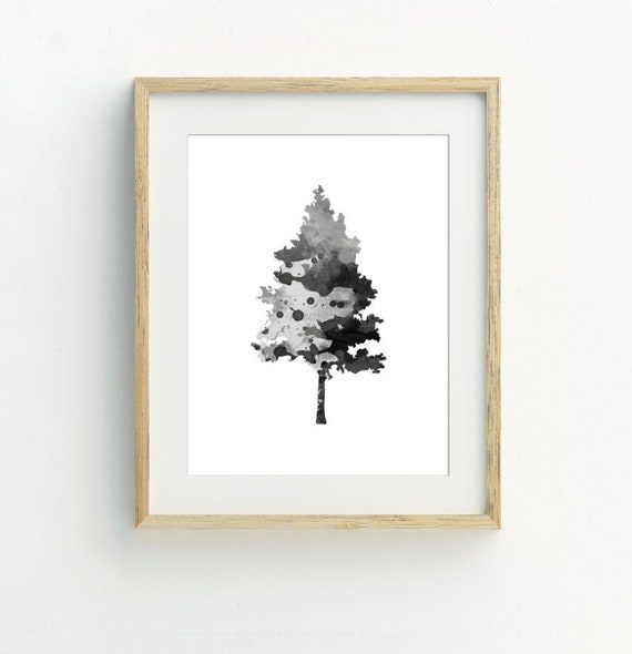 Tree Print Black and White Tree Printable Art Minimalist - Etsy
