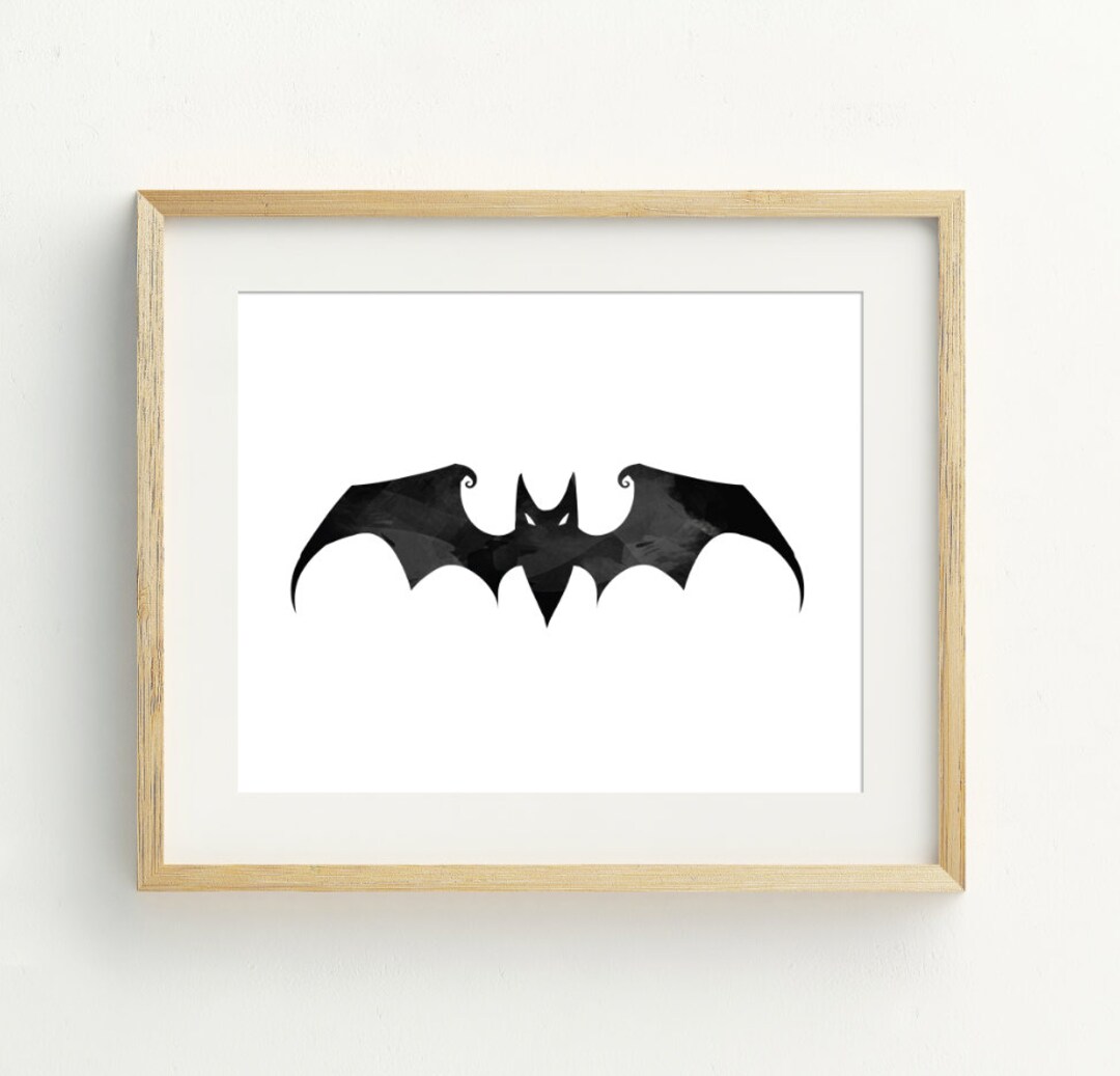 Halloween Decoration, Bat Art Print, Halloween Wall Decor, Instant ...
