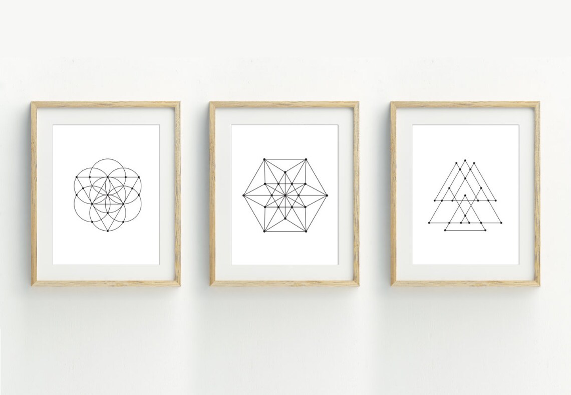 Geometric Prints Minimalist Wall Decor Black and White Wall - Etsy