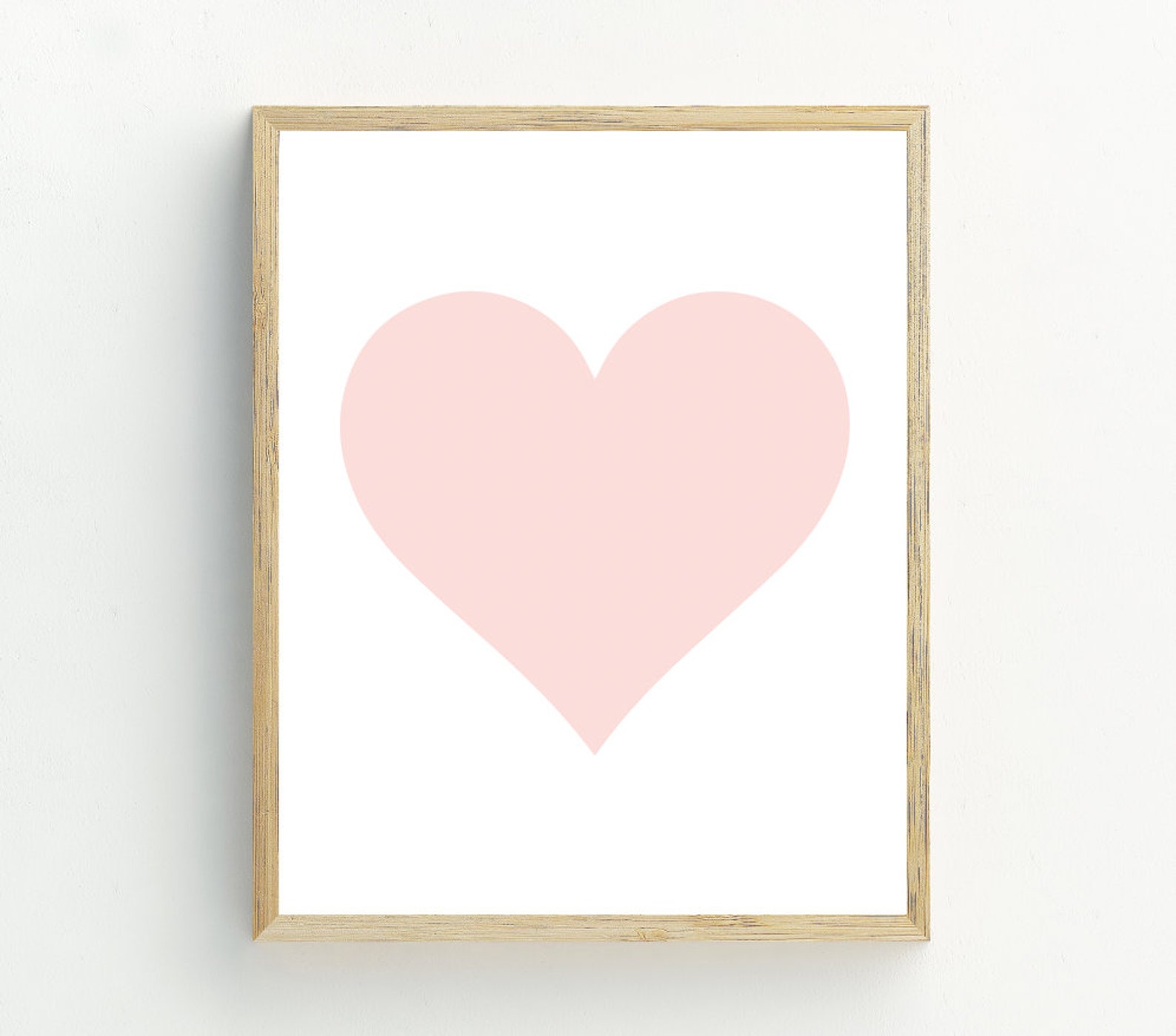 Pink Heart Print Blush Pink Heart Printable Wall Art Heart - Etsy