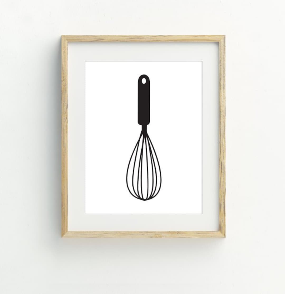 Whisk Print, Kitchen Wall Art, Black and White Whisk Poster, Minimalist ...
