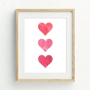 Heart Print, Valentines Day Printable, Heart Wall Art, Hearts Print ...