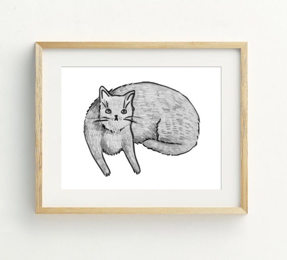 Cats Print Cat Wall Art Grey Cat Printable Digital Download - Etsy