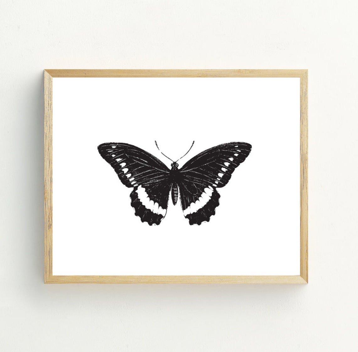 Butterfly Printable, Set of 3, Monochrome Butterfly Art Print ...