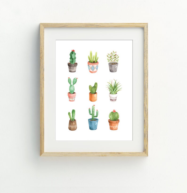 Cactus Print, Printable Cactus Art, Botanical Print, Cactus Poster ...