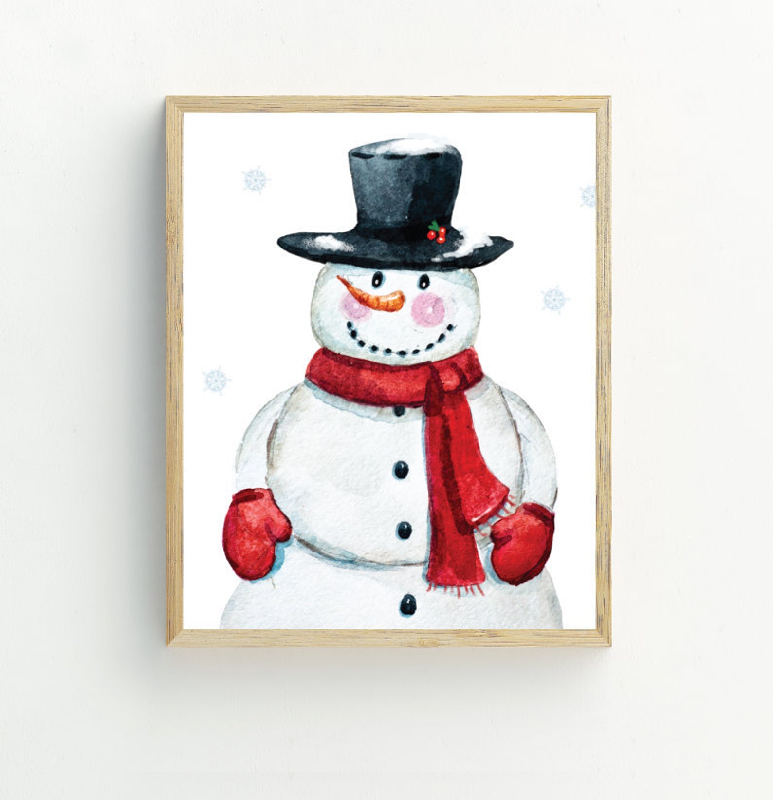 Snowman Print Christmas Printable Snowman Printable - Etsy