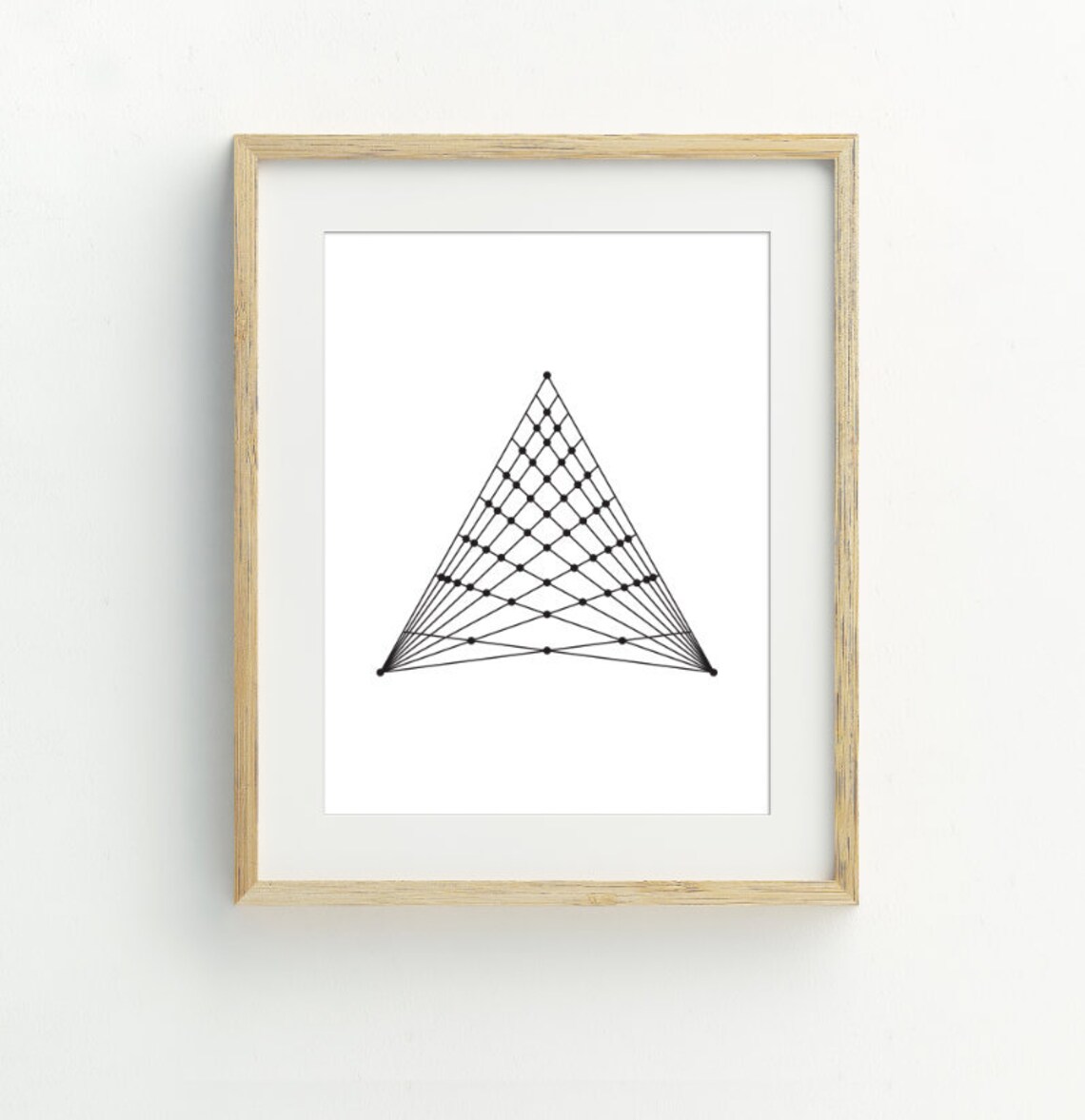 Triangle Print Geometric Printable Art Black and White | Etsy