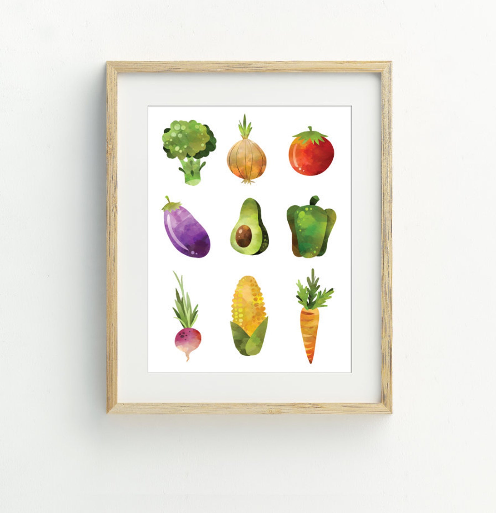 Vegetables Print Kitchen Wall Decor Veggies Printable - Etsy