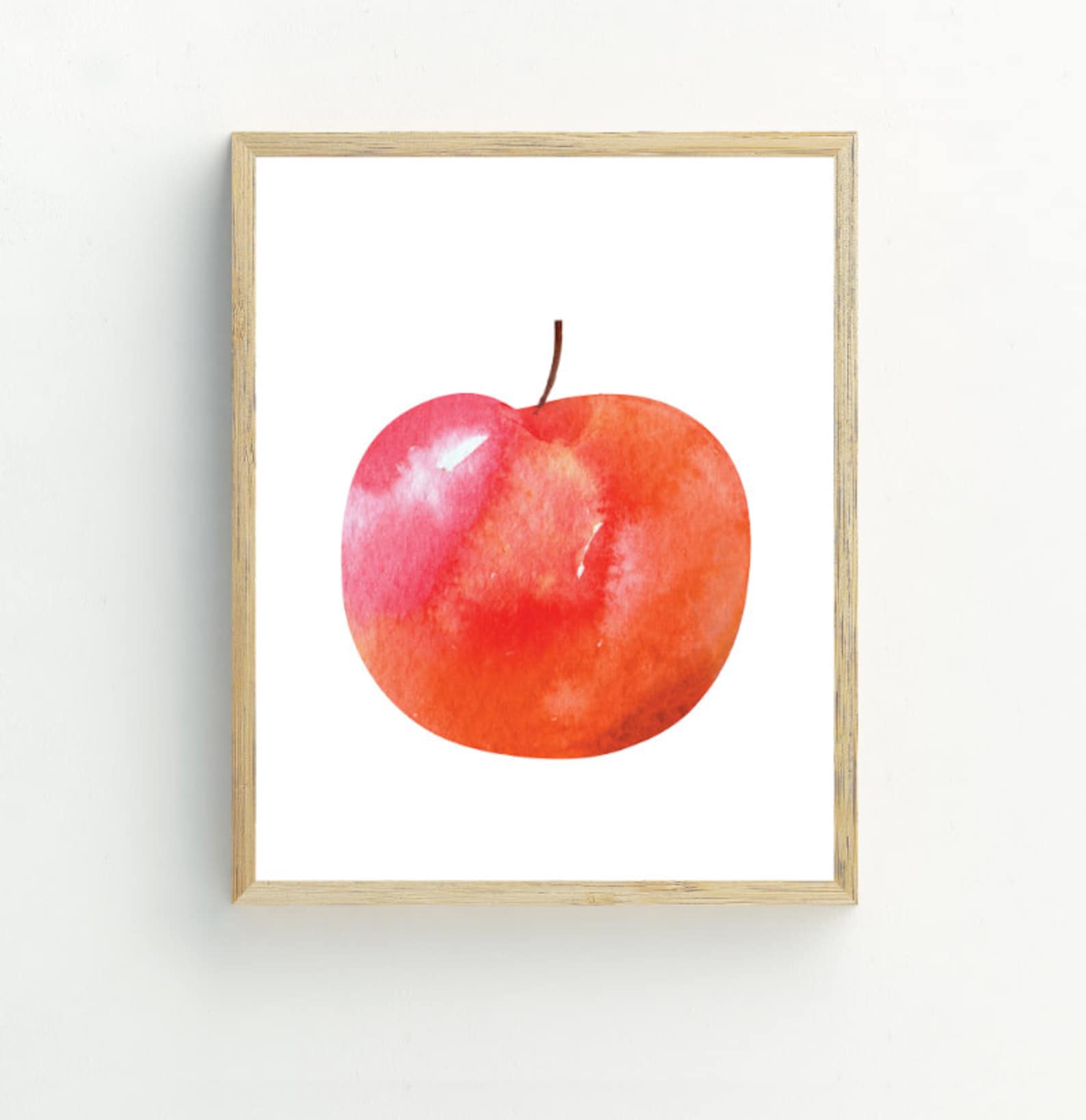 Apple Print Fruit Wall Decor Apple Watercolor Printable - Etsy