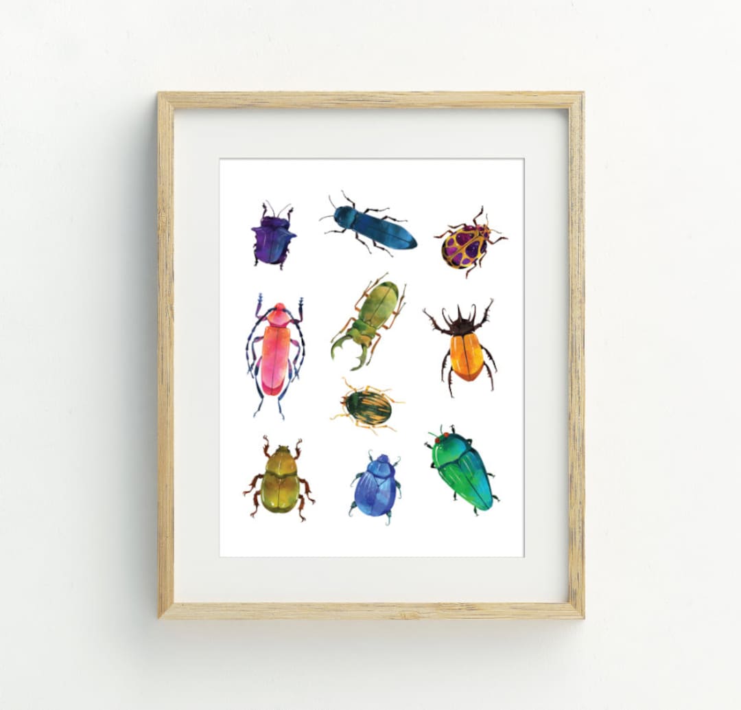 Bugs Print, Beetles Wall Art, Insects Printable, Children Playroom ...