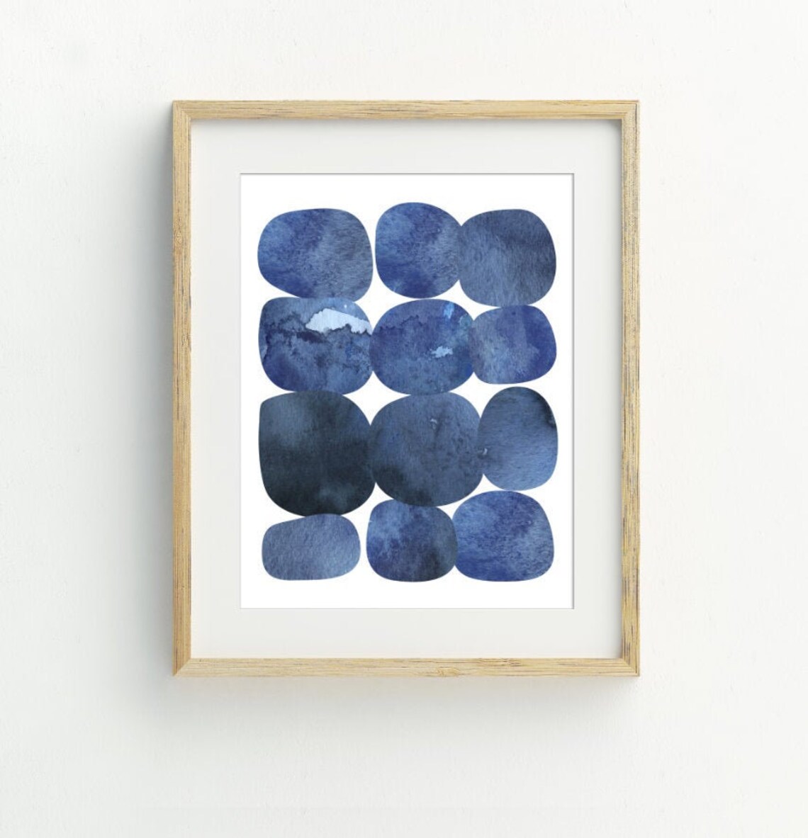 Abstract Art Print, Indigo Blue Minimalist Wall Decor, Instant Download ...