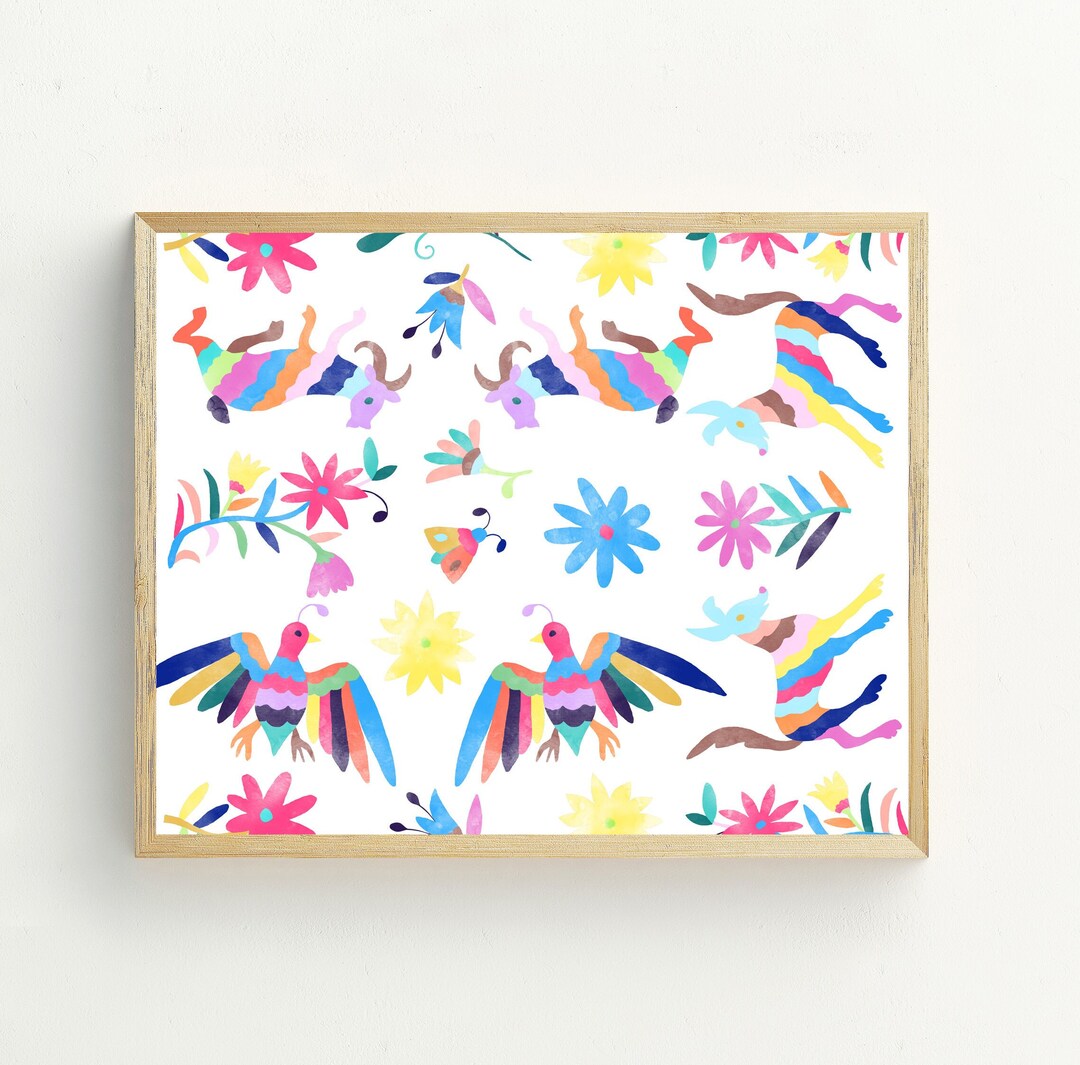 Animal Otomi Print, Otomi Wall Art, Mexican Folk Art Printable Digital ...
