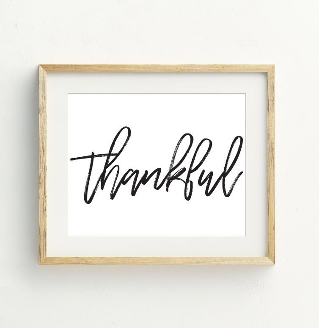 Thankful Printable Wall Art, Instant Download Printable Art ...