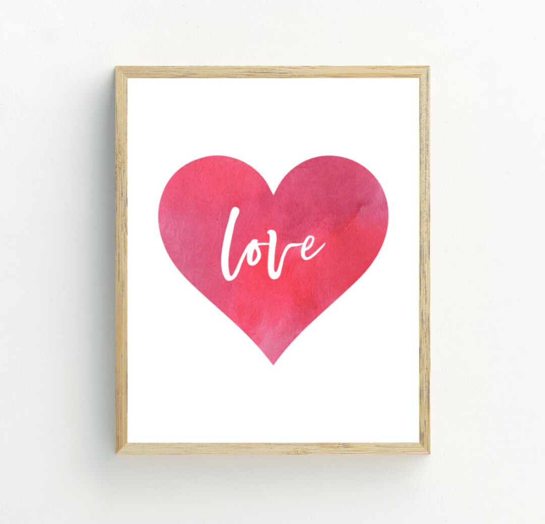 Heart Printable Wall Art, Heart Poster, Valentines Day Printable ...