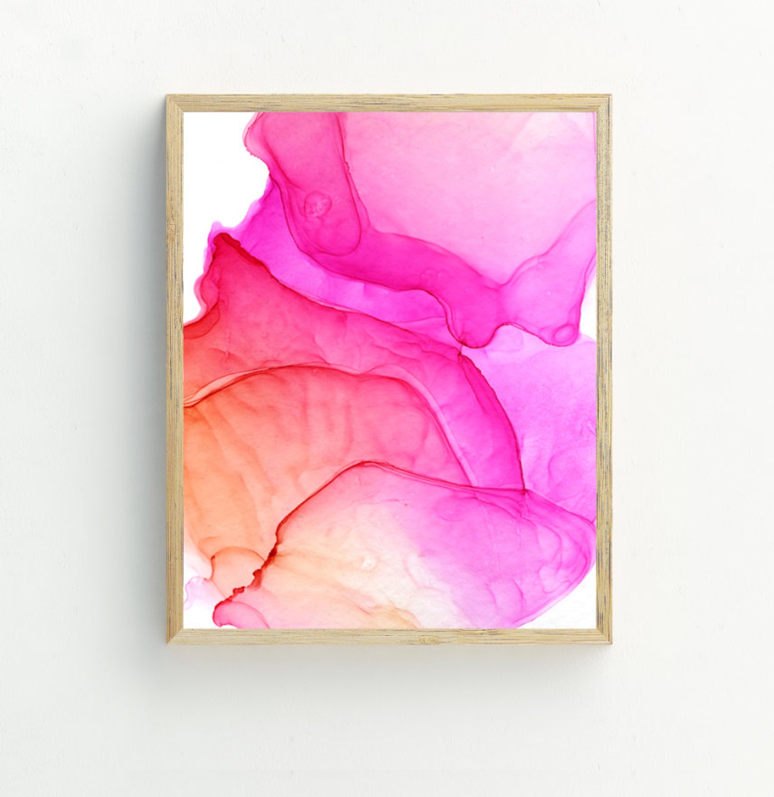 Abstract Art Print Pink and Orange Abstract Watercolor - Etsy