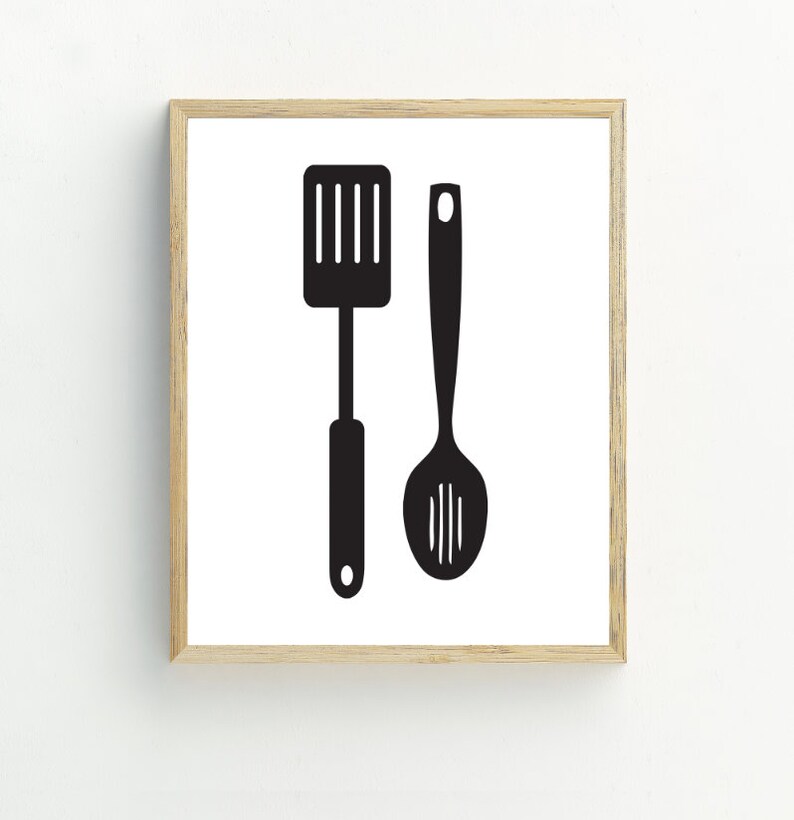 Kitchen Print Flipper and Spoon Print Kitchen Printable | Etsy