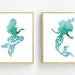 Mermaid Prints, Mermaid Wall Art, Set of 2 Prints, Girl's Bedroom Decor ...