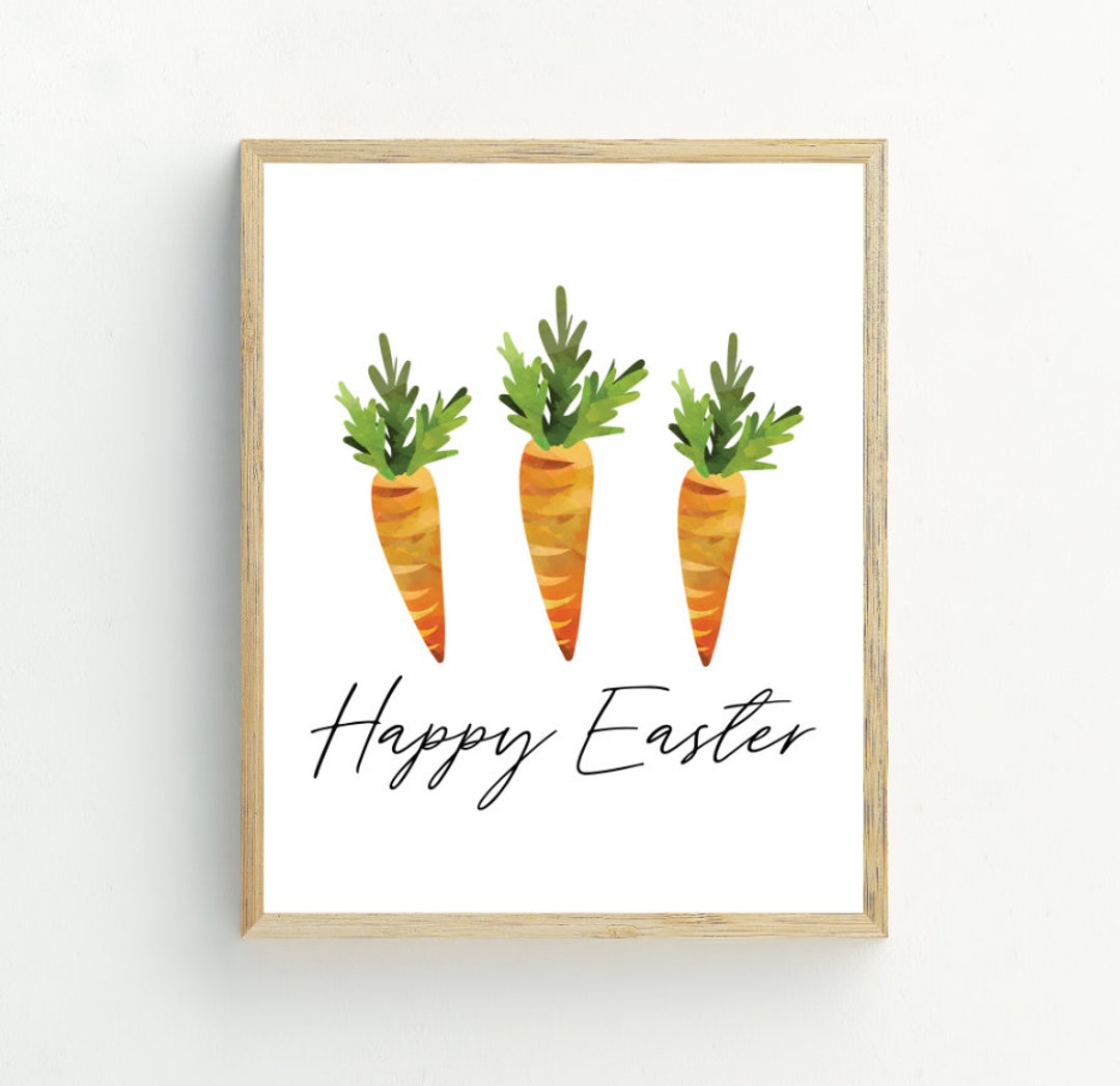 Easter Decor, Carrot Printable, Easter Download, Easter Diy Sign Wall ...