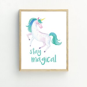 Unicorn Print, Unicorn Wall Art, Unicorn Printable Art, Pink Unicorn ...