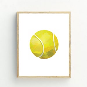 Tennis Ball Print, Sports Printable Wall Art, Boy Bedroom Decor ...